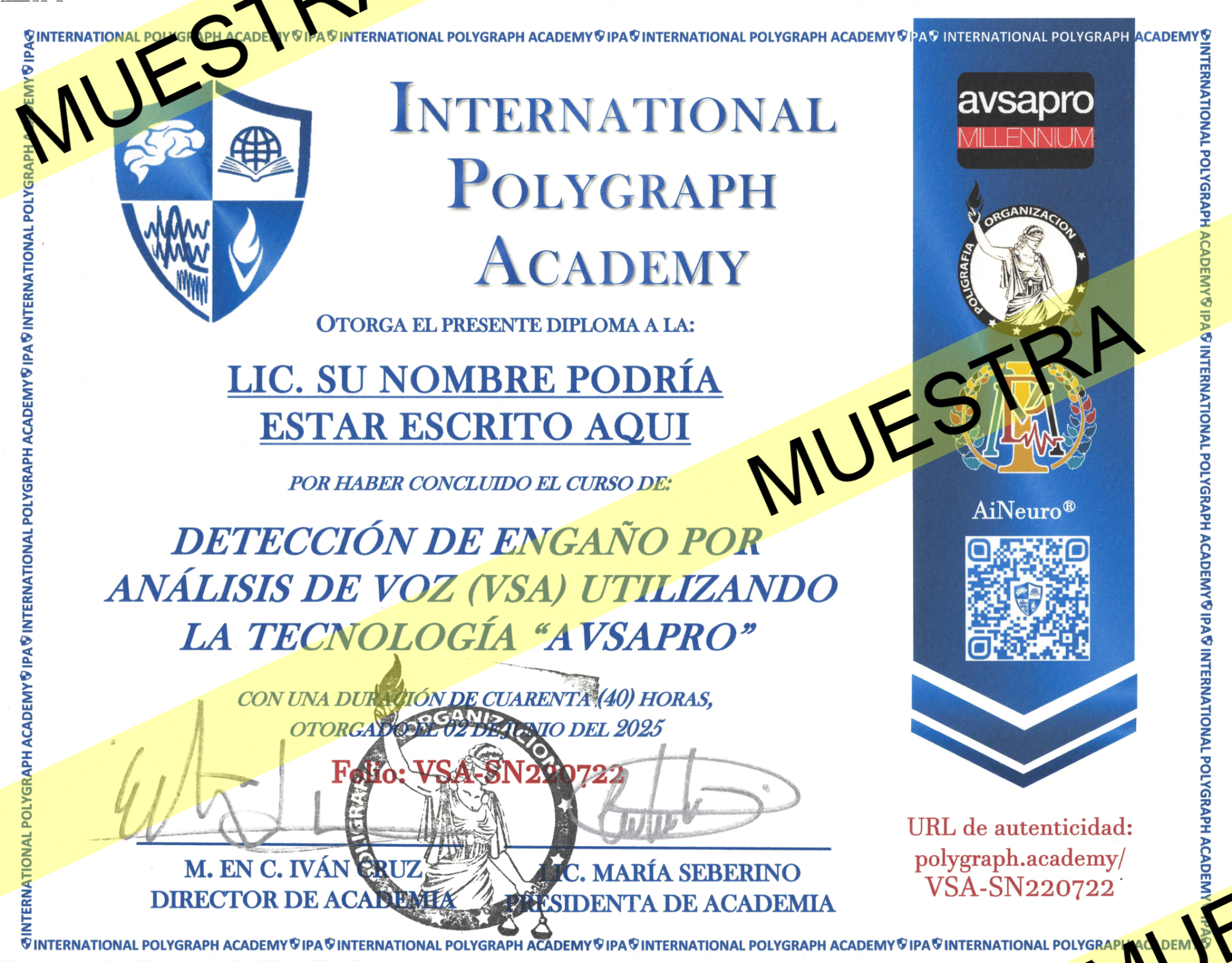DIPLOMA VALIDADO ANTE LA INTERNATIONAL POLYGRAPH ACADEMY «IPA» – ALUMNO ...